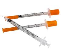 China Sterile Safety Insulin Syringe 1ml 0.5ml 0.3ml Medical Disposable Syringe Insuline Needle Syringes With Orange Top for sale