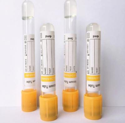 China CE Certified Vacuum Venous Yellow Cap Gel Clot Activator Serum Blood Collection Tube for sale