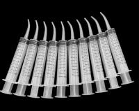 China Disposable Transparent Dental Irrigation Syringe With Curved Tip 12ml Dental Care Tools With CE ISO for sale