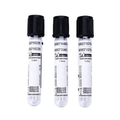 China ESR Vacuum Blood Collection Tube Black Cover Sodium Citrate Vacutainer Tubes With CE for sale