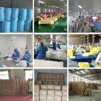 China Reinforcement Blue Surgical Gown Disposable Plastic isolation Gowns Waterproof Plastic Apron With fast shipments for sale