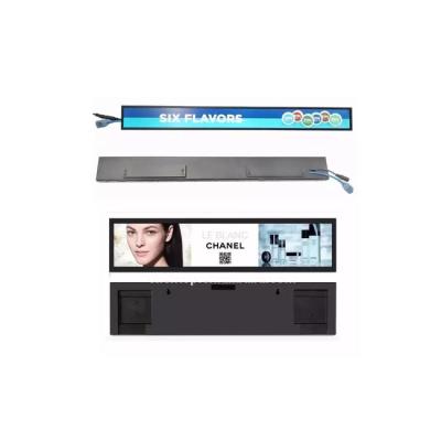 China Custom Stretched Bar LCD Display 1920x540 Multiple Size Supermarket Shelves LCD Advertising Screen for sale