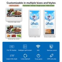 China 23.6 Inch Elevator Advertising Display Wall Mounted Vertical Elevator Ultra Thin Wifi Android Touch Player for sale