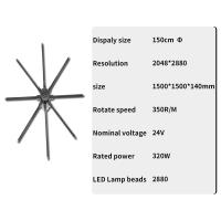 China Claud Server 3D Hologram Fan Display 100cm 150cm Big Size 4 Arms 2K LED Display Fan Naked Eye 4 Arms Wifi App Control for sale