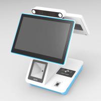 China Attendance Machine LCD Digital Signage 13.3 Inch Time Attendance Dual Screen Pos System Android Face Recognition for sale