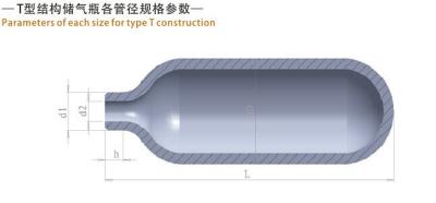 China T Type Gas Sampling Cylinder 1000ml for Oil Pipeline Sampling System for sale