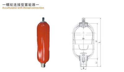 China Thread Type Bladder Accumulator 1L 350 Bar for Machine Tools Hydraulic Systems for sale