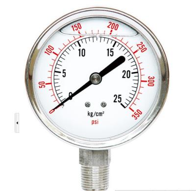 China Stainless Steel Pressure Gauge 0-1000 PSI 2.5 Inch Dial Industrial Grade for sale