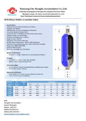 China Offshore Accumulator 5000 psi High Pressure Hydraulic Bladder Tank for sale