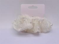 China 5cm Polyester Children's Hair Accessories with Pearl Accents - Multicolor Elastic Scrunchies for Girls for sale