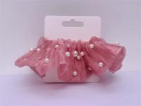 China 5cm Polyester Children's Hair Accessories with Pearl Accents - Multicolor Elastic Scrunchies for Girls for sale