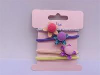 China Richstar Children's Hair Accessories 4-Piece Set with Plush Pom Pom Hair Ties - Multiple Colors and Designs for sale