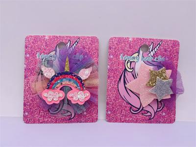 China Richstar Children's Hair Accessories - Unicorn Star Alligator Clips 100pcs MOQ with Multiple Designs for sale