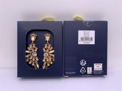 China Crystal Flower Shape Long Rhinestone Earrings - Alloy Fashion Jewelry in Silver, Gold, Rose Gold Colors for sale