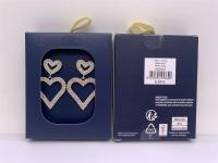 China Richstar Heart Shaped Fashion Earrings with Silver Zircon Stone - 3 Fastening Types & 4 Color Options for sale