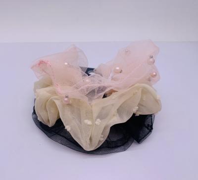China RICHSTAR Girls Elastic Fabric Hair Scrunchies with Pearls - 45 Day Delivery, Multiple Patterns & Sizes for sale