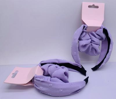 China RICHSTAR Purple Flower Chiffon Hair Bands & Cotton Scrunchies - Various Sizes & Patterns - 45 Day Delivery for sale