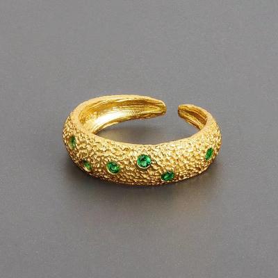 China RICHSTAR Copper Fancy Ladies Ring with 18k Gold Accents - 20g Lightweight Forged D-Ring Design for Weddings and Parties for sale