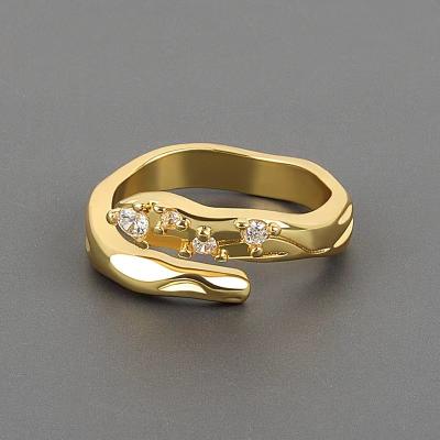 China RICHSTAR 20g Fancy Ladies Ring with Brilliant Stone Cut - 18K Gold Plated Copper Fashion Jewelry for sale
