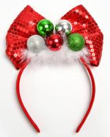 China RICHSTAR Holiday Hair Accessories - 3 Size Options in Red, Green, Gold, Silver Colors with Rhinestone & Glitter Designs for sale