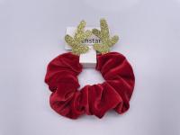 China Red Christmas Reindeer Hair Scrunchie Elastic - Small/Medium/Large Sizes - Durable Holiday Hair Accessory for sale