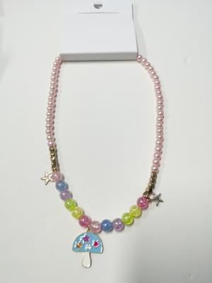 China RICHSTAR Children's Jewelry Bead Necklace - Silver & Acrylic Materials, Polished Finish, Custom Sizes for Birthdays for sale