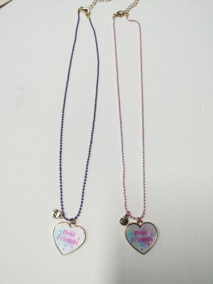 China RICHSTAR Children's Heart Necklace - Polished Silver Acrylic Jewelry for School Activities & Birthdays for sale