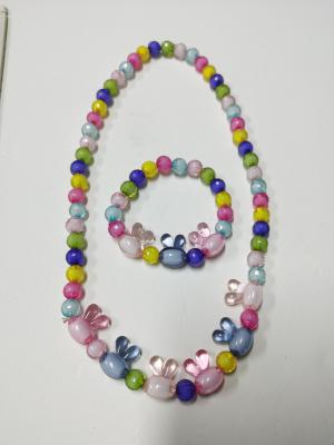 China RICHSTAR Children's Elastic Beaded Jewelry Set - Love Theme Heart Design with Multiple Colors for Ages 3-12 for sale