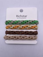 China Richstar Elastic Hair Ties - 3-5 Pieces per Pack, Multiple Sizes & Colors, High Flexibility & Durability for sale