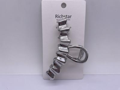 China Polished Silver Hair Claw Clip - Copper-Aluminum Alloy Metal Hair Accessories in Small, Medium, Large Sizes for sale