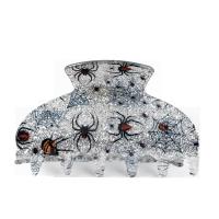 China Spider Pattern Halloween Hair Claw Accessories - Plastic Hair Clips with Rhinestone & Glitter Designs for Women & Girls for sale