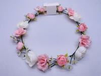 China Elastic Floral Crown Headband - Fabric Flower Hair Accessory for Women & Girls, All Seasons Wear for sale