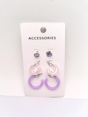 China Custom Size Childrens Silver Acrylic Jewelry Set Polished Finish Unisex Various Design for sale