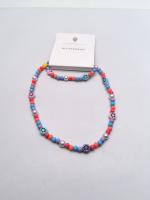 China Customizable Childrens Jewelry Set Unisex Silver Acrylic Beaded Necklace Bracelet for sale