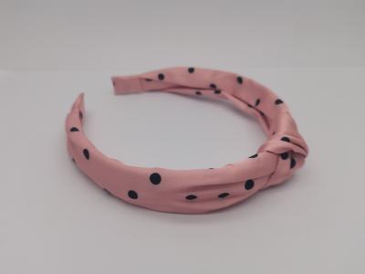 China RICHSTAR Fabric Hair Band for Women Girls Ladies Pink Black Dot Various Sizes for sale