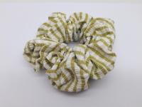 China Green Stripe Fabric Scrunchie Hair Scrunchie For Multiple Occasions for sale