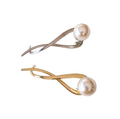 China RICHSTAR Metal Hair Clips Gold Silver Pearl Custom Sizes Medium Large for sale