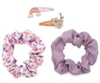 China Children Hair Scrunchies with Matching Hair Clip Various Colors 300 Pieces MOQ for sale