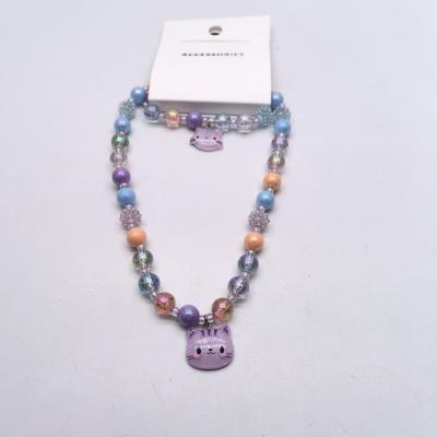 China Custom Childrens Jewelry Polished Silver Acrylic Multiple Colors Adjustable Sizes for sale
