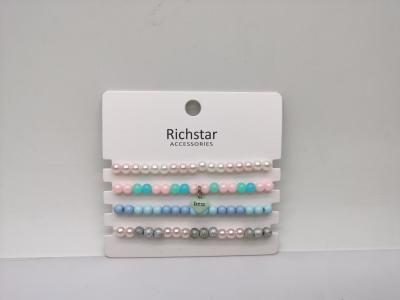 China Custom Childrens Beaded Pearl Bracelet Unisex Silver Acrylic Jewelry for Daily Wear Birthday for sale