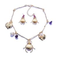 China Rose Gold Plated Fashion Jewelry Set Women Necklace with Earrings 18 Inch for sale