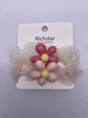 China Childrens Hair Accessories Clip Fastening Flower Scrunchies for Girls MOQ 300 Pieces for sale