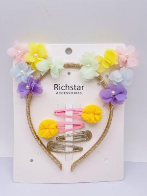 China RICHSTAR Easter Flower Hairband with Hair Clips Small Medium Large Unisex Holiday Hair Accessories for sale