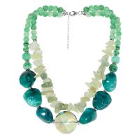 China RICHSTAR Ladies Fancy Necklace Multilayer Round Alloy Rhinestone Acrylic Polyester Various Length for sale