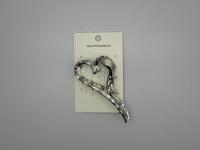 China Polished Geometric Heart Shape Silver Metal Hair Claw Clip 10cm for Elegant Styling for sale