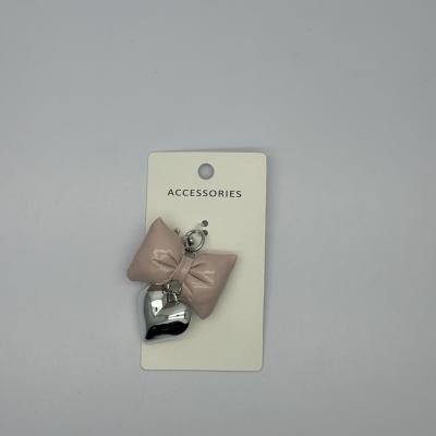 China RICHSTAR Matte Finish Sweet Heart and Bow Metal Key Chain for Plain Decoration for sale