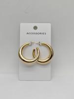 China Medium Hoop Metal Earrings Unisex Polished Finish Fashion Jewelry for Wholesale for sale