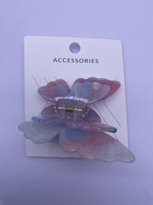 China RICHSTAR Acrylic Butterfly Hair Claw Clip Various Colors Unisex Hair Accessories 45 Days Delivery for sale