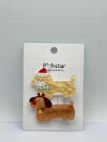 China RICHSTAR Holiday Hair Accessories Acrylic Hair Clips 2-Pack Unisex Adult Children Various Styles for sale