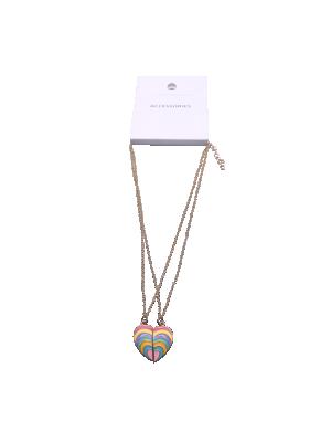 China Childrens Rainbow Enamel Butterfly Heart Necklace Unisex Customizable Jewelry for Daily Wear for sale